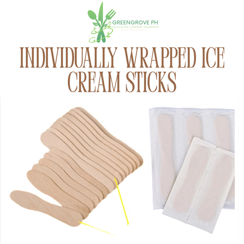 Wooden Ice Cream Spoon with Paper Wrap Green Grove PH | Shopee Philippines