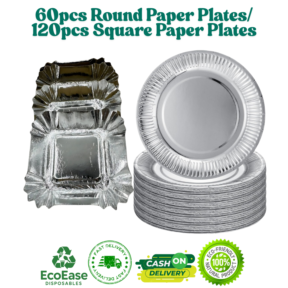 Disposable Paper Plates - 120pcs Square Paper Plates 5.5inch - 60pcs ...