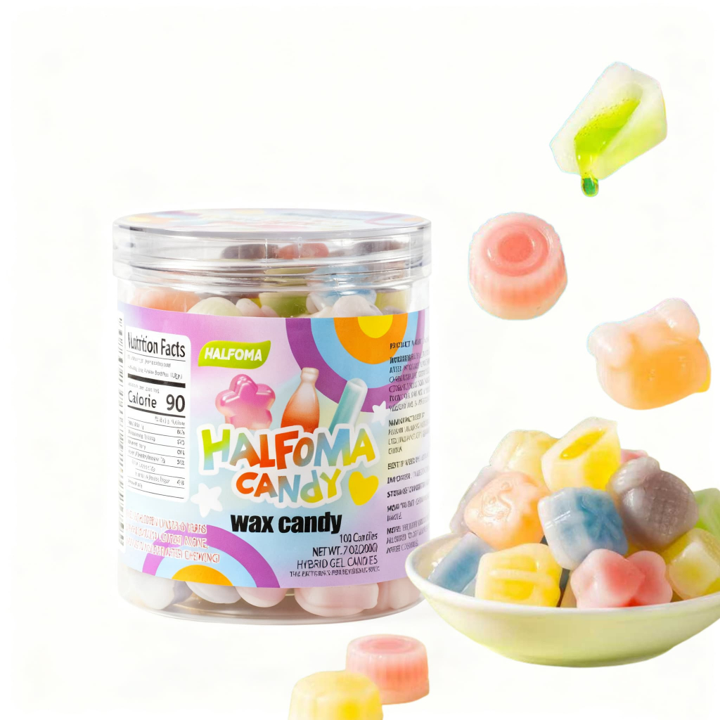 Wax candy 1 jar100 pcs medium wax bottle candy sour candy mixed flavor ...