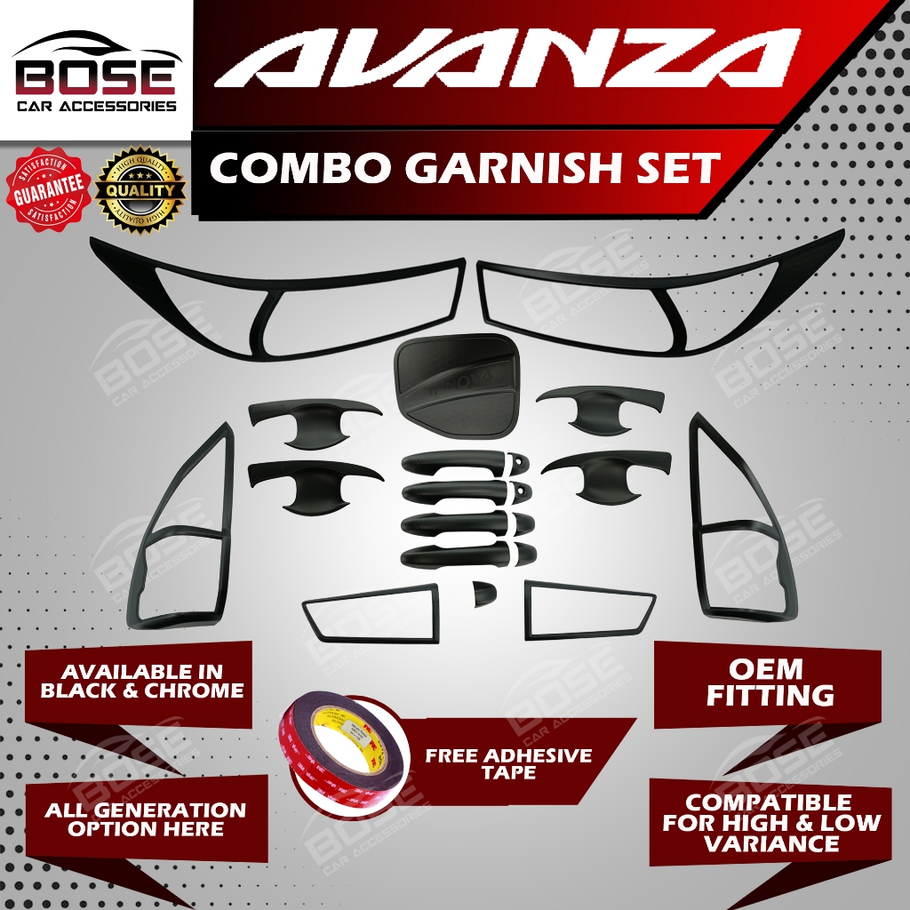 Garnish Cover Set Toyota Avanza 2022 - Onwards Black Accessories w ...