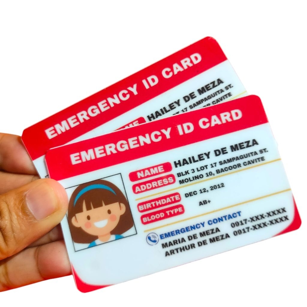 Emergency ID Card for kids, adult and travelers | Shopee Philippines