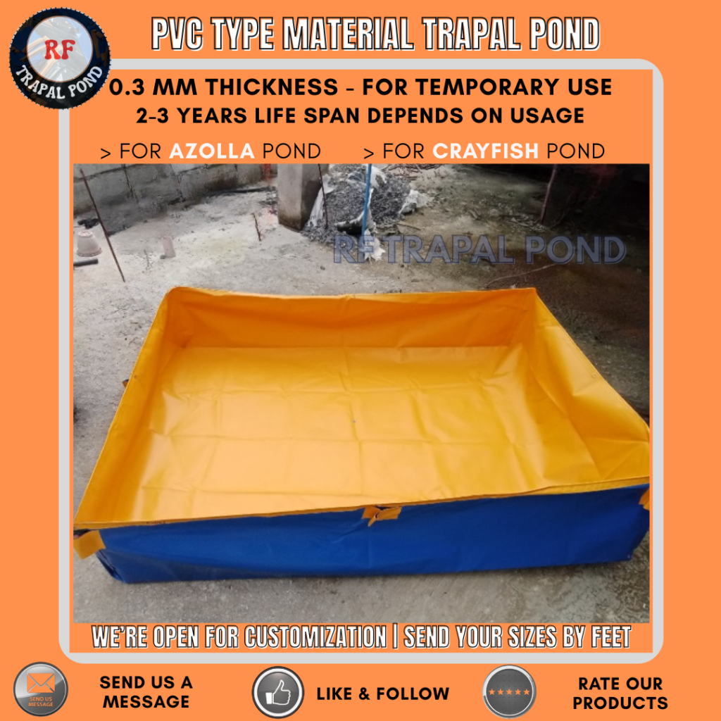 PVC TYPE MATERIAL SMALL SIZE TRAPAL POND for CRAYFISH POND AZOLLA BED ...