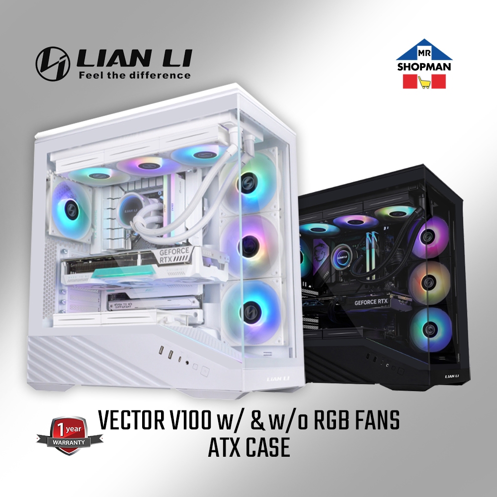 Lian Li Vector V100 / V100RX / V100RW w/ & w/o RGB Fans Black | White ...