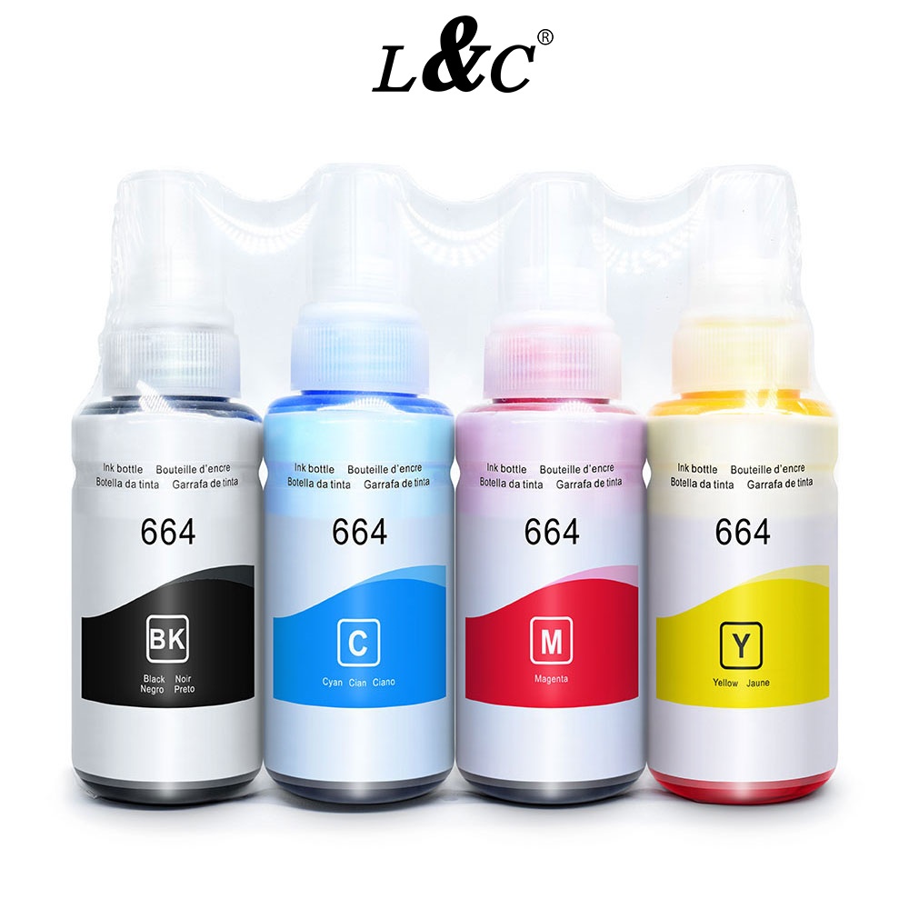 L&C Refill 664 Ink Dye Ink For Printer L100 L120 L100 L110 ET2500 L405 ...
