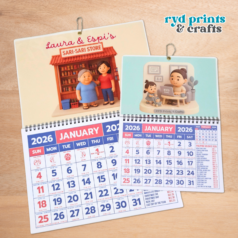 Hanging Wall Calendar - Customizable & Laminated Cover Photo | Shopee ...