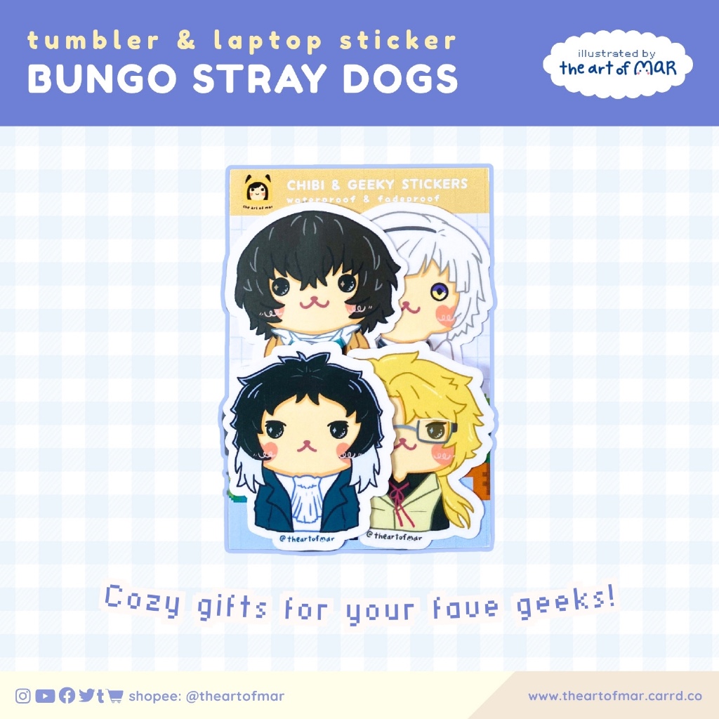 Bungo Stray Dogs Waterproof Sticker Pack by The Art of Mar | Dazai ...