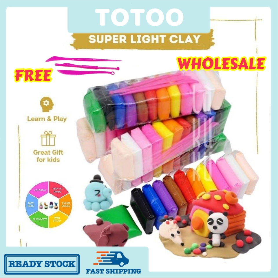【Wholesale】 Super Lightweight Air Dry Modeling Clay Kit ( 36 Colors ...