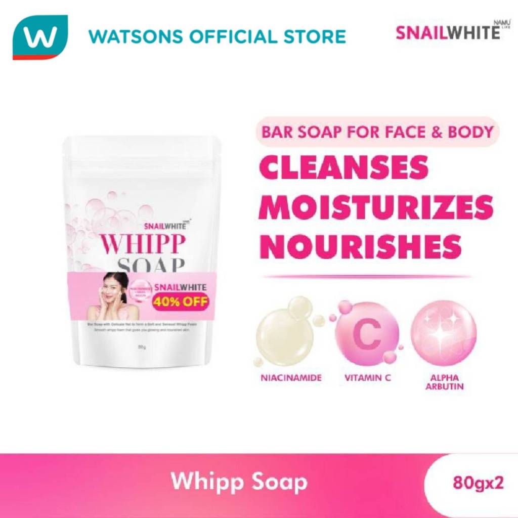 SNAILWHITE Whipp Soap Duo For Face & Body 80g | Shopee Philippines