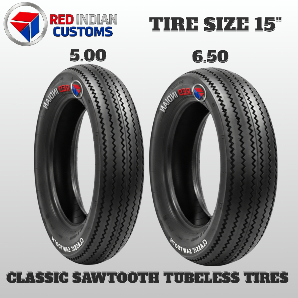 Classic Sawtooth Tubeless Tire Red Indian Size 15 5.00-15 6.50-15 ...