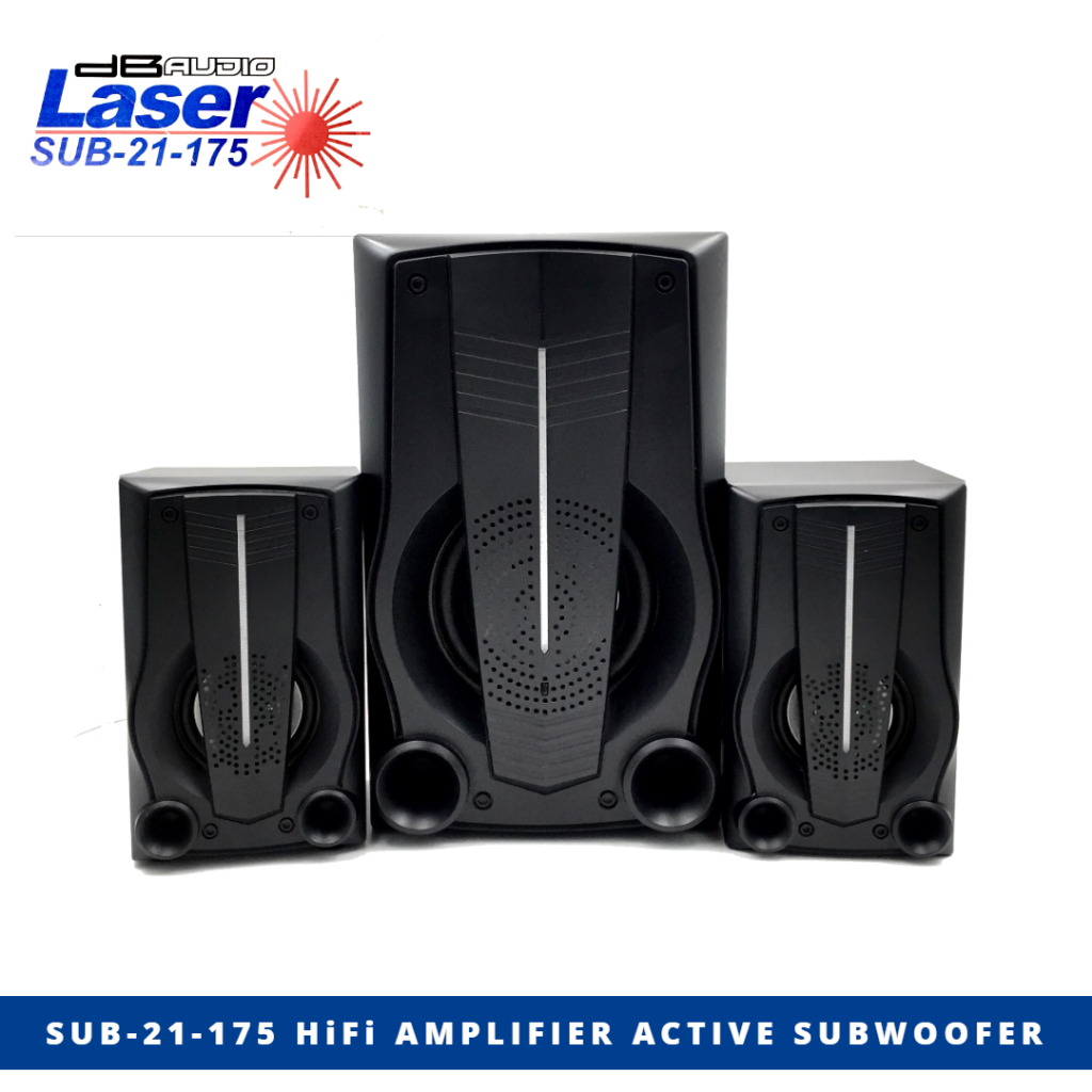 DBAudio Laser Sub-21-175 Hi-Fi Amplifier 2.1 Active Subwoofer Set ...