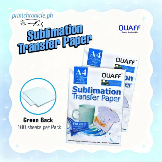 QUAFF A4 Size Sublimation Paper 100gsm - Quick Dry 100 Sheets Pack ...