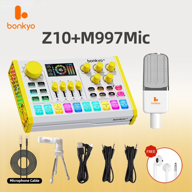 bonkyo Z10 Sound Card 5V Bluetooth Logical Text and RGB Live Mixer ...