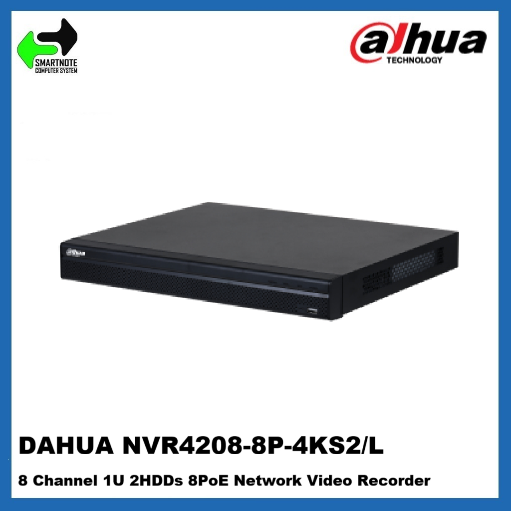 DAHUA NVR 8 Channel 1U 2HDDs 8PoE Network Video Recorder (NVR4208-8P ...