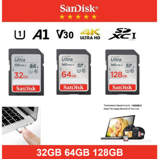 SanDisk Ultra SD Card For Camera SDXC UHS-I 128GB 64GB 32GB Memory Card ...