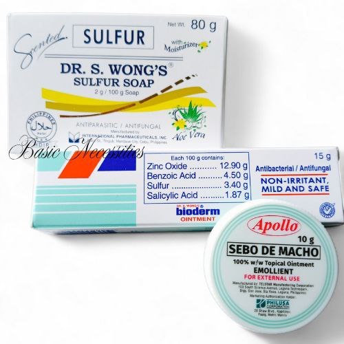 Sebo de Macho + Bioderm + Sulfur Soap Care Set (Complete Daily Use Set ...