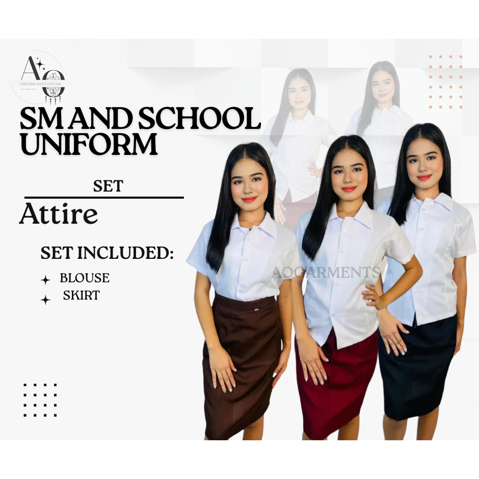 AOGARMENTS 2025 - SM Uniform and School Uniform Pencil Cut Set | Shopee ...
