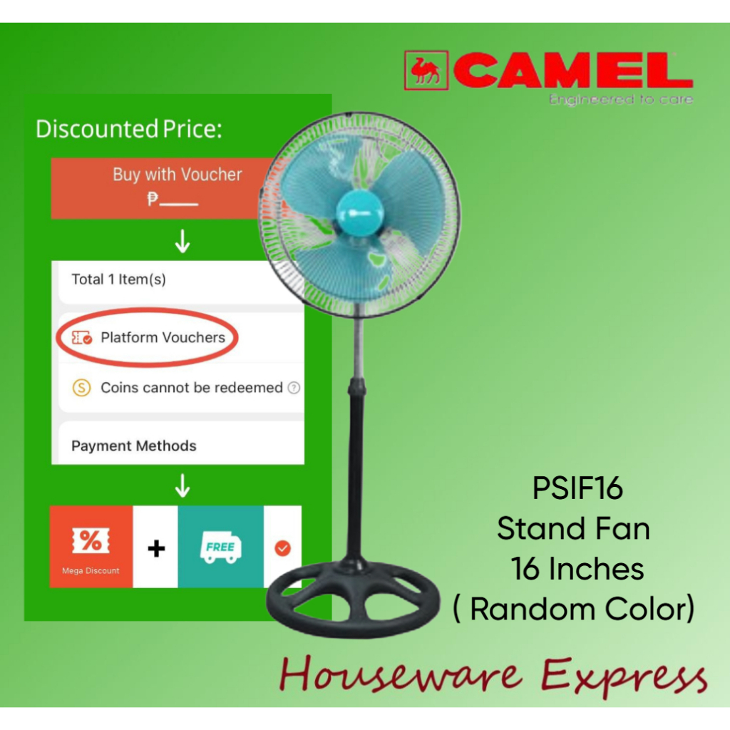 Camel PSIF16 Stand Fan 16 inches PSIF-16 Random Color (Houseware ...