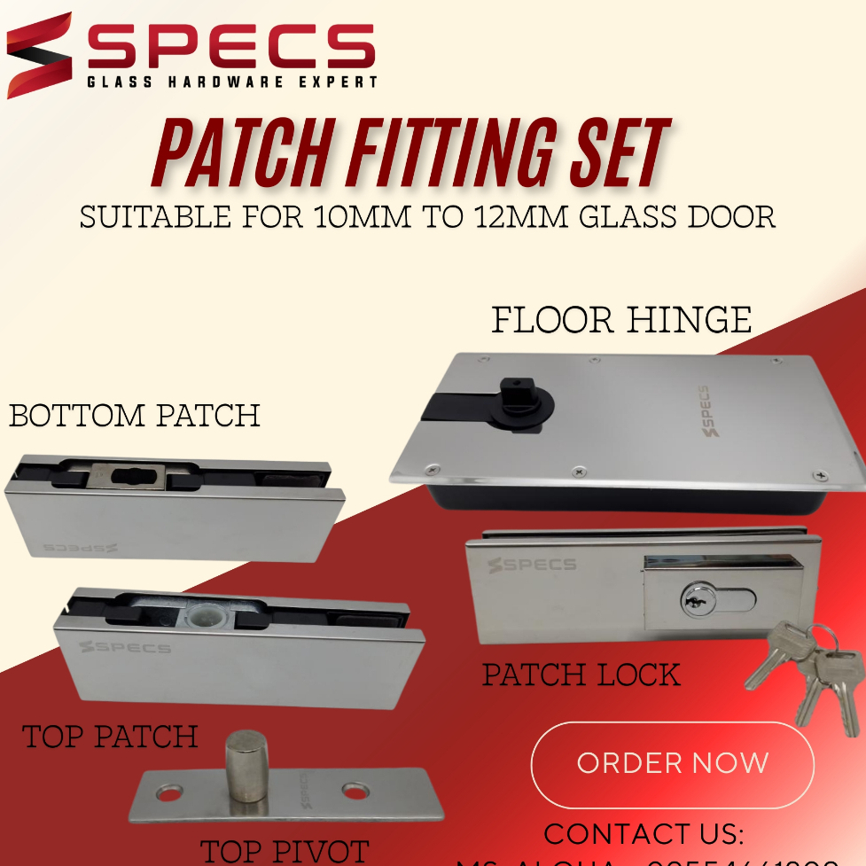 SPECS Patch Fittings - Glass Door Patch, Top/Bottom Patch, Top Pivot ...