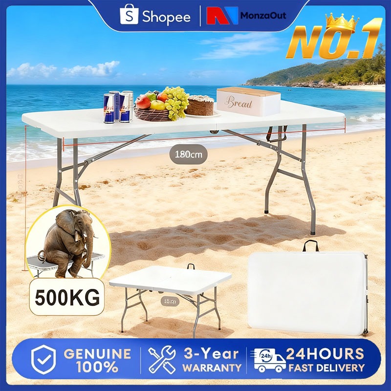 4/5/6FT Folding Table Heavy Duty Long Table Portable Folding Outdoor ...