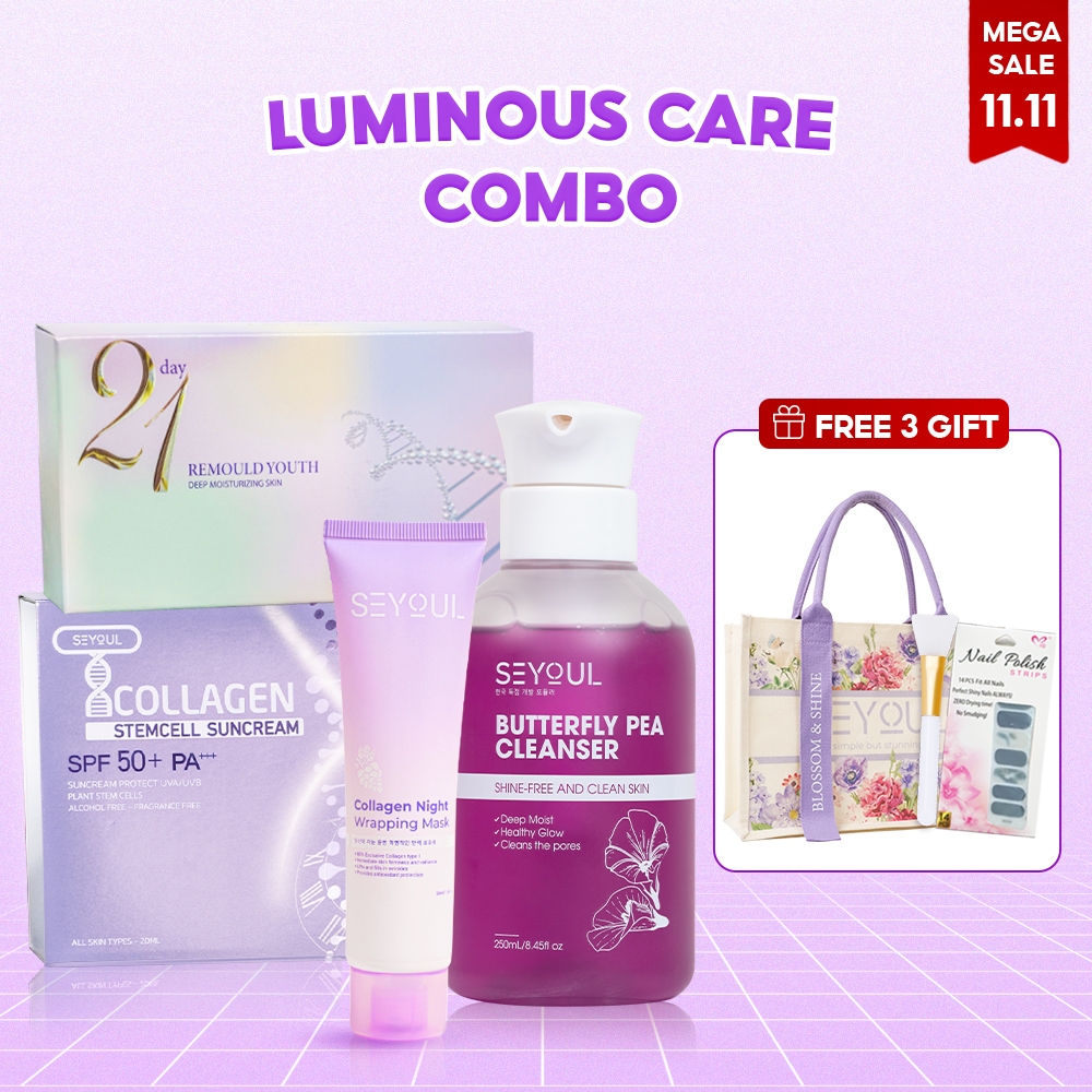 SEYOUL Luminous Care Combo | Butterfly Cleanser + 21 Day Serum + T ...