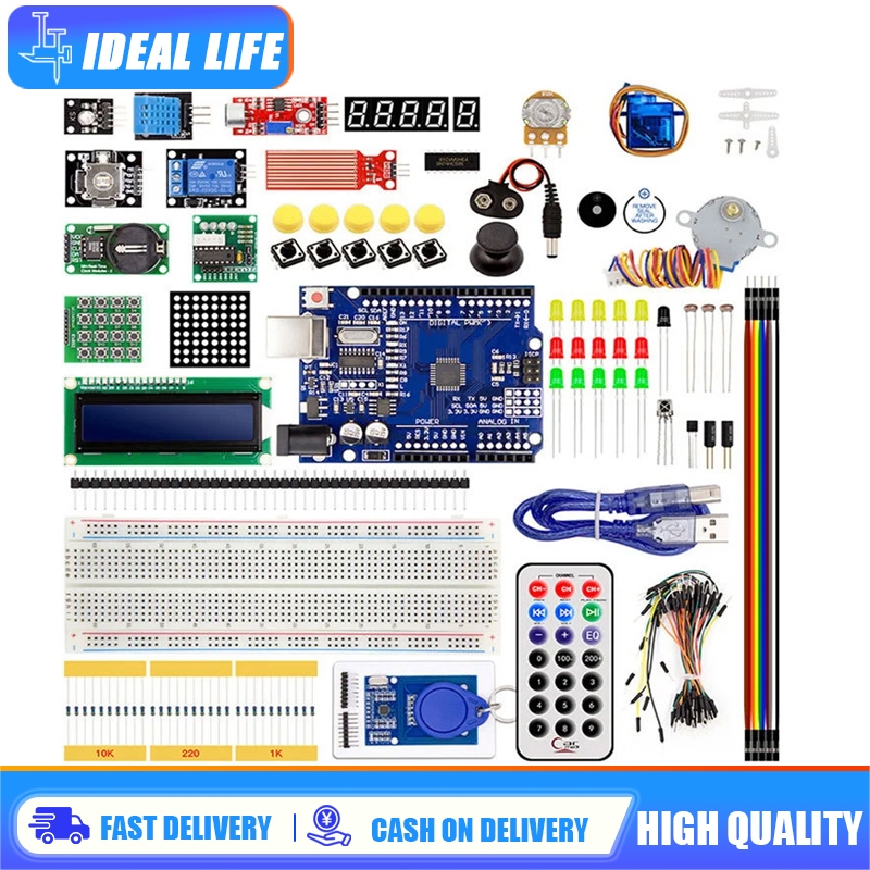 Upgraded Starter Kit for Uno R3 DIP with PDF Manual Lessons Compatible with Arduino | Shopee ...