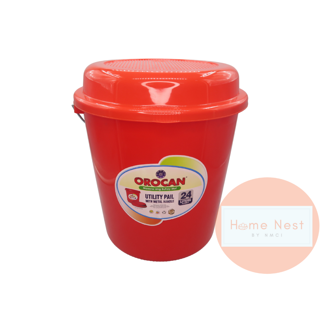 Orocan Utility Pail with Metal Handle - 24 Liters (With Cover) #6006PA ...