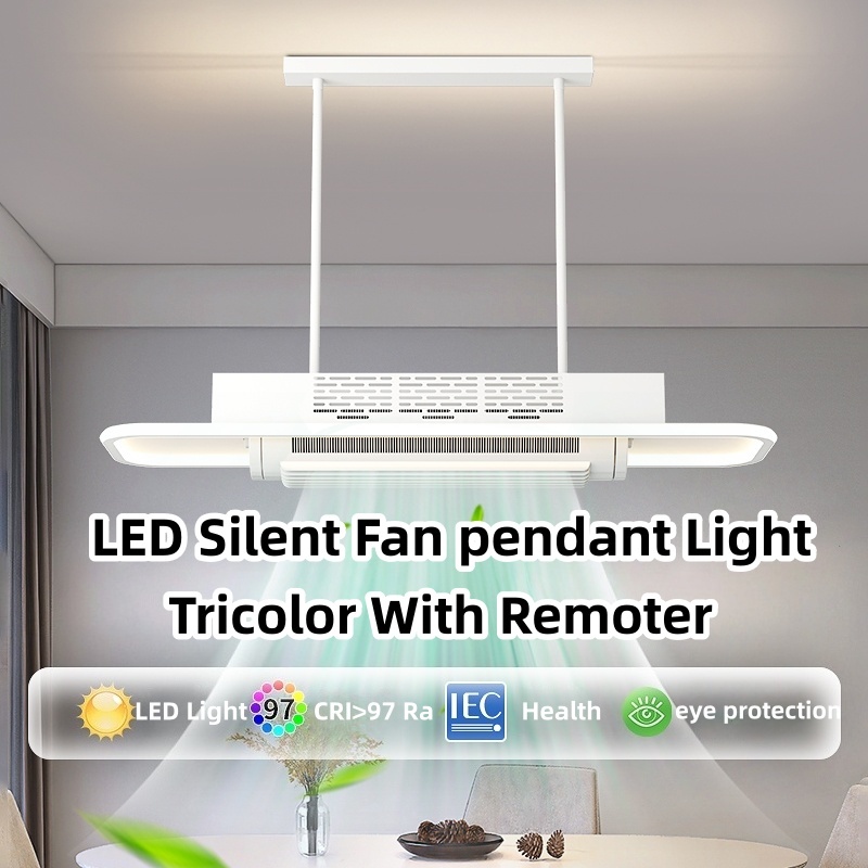 NEW style LED Tricolor Fan Light Silent pendant light with fan Fanless ...