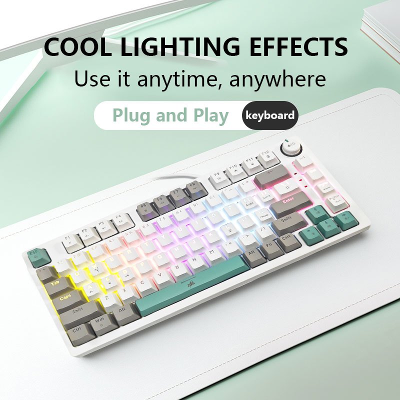 Centrix.GD-88 Hot Swappable Mechanical Gaming Keyboard Wired 82 Keys ...