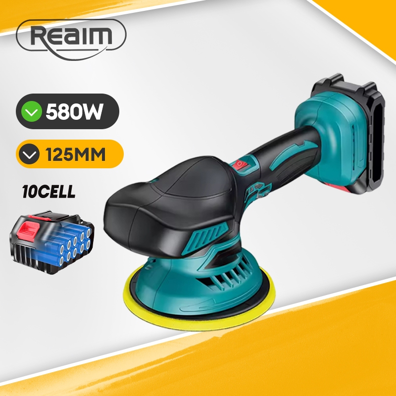 REAIM Cordless Buffing Machine Polisher Brushless Heavy Duty Car ...