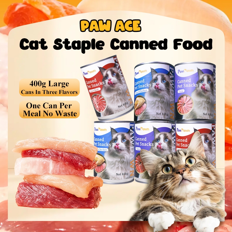 400g Wet Cat Food Cans Various Flavors Including Chicken Tuna and Beef ...