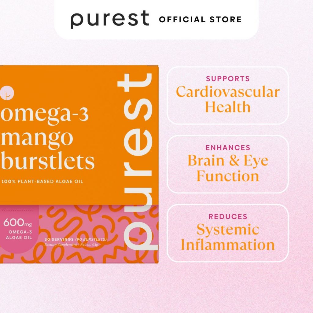 [New] The Purest Co Omega-3 Mango Burstlets (Plant-Based DHA & EPA for ...