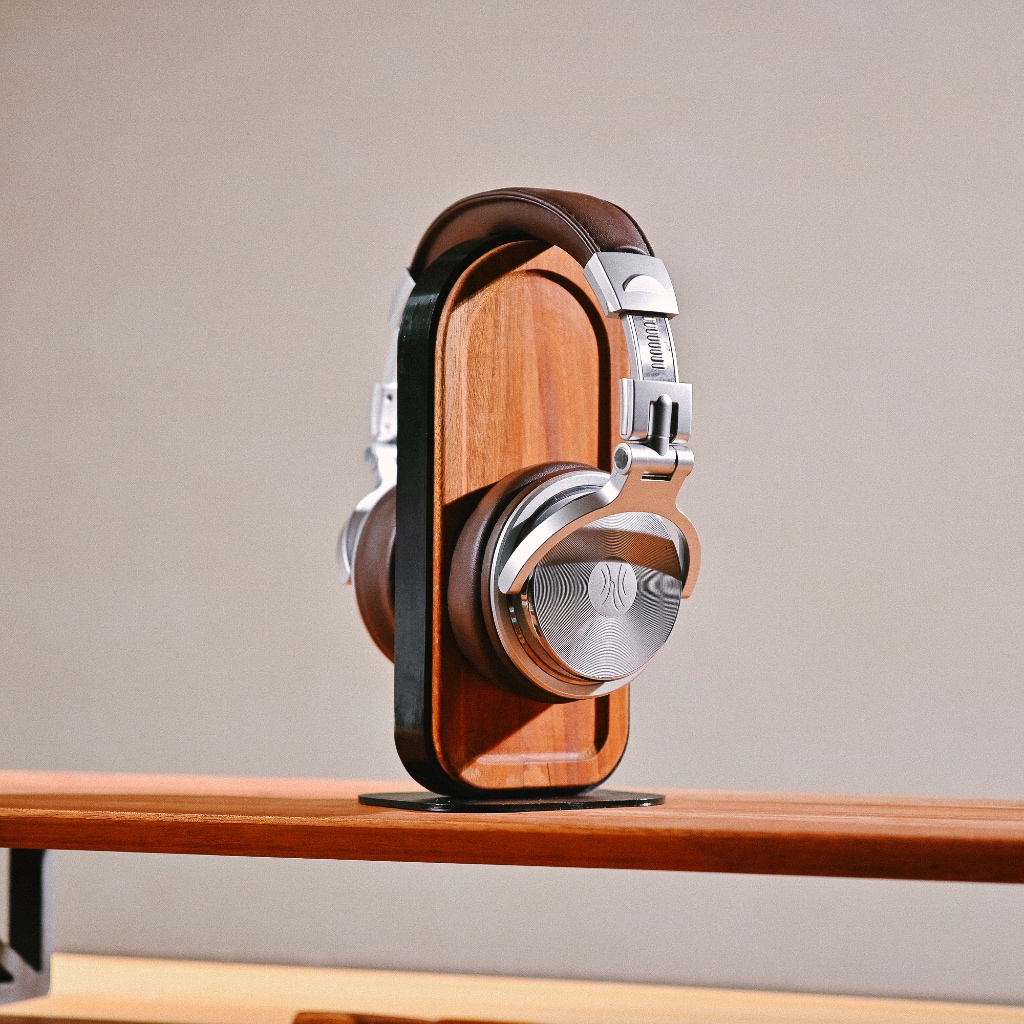 Mahogany Headphone Stand | Wooden Headphone Holder with Color Trim ...