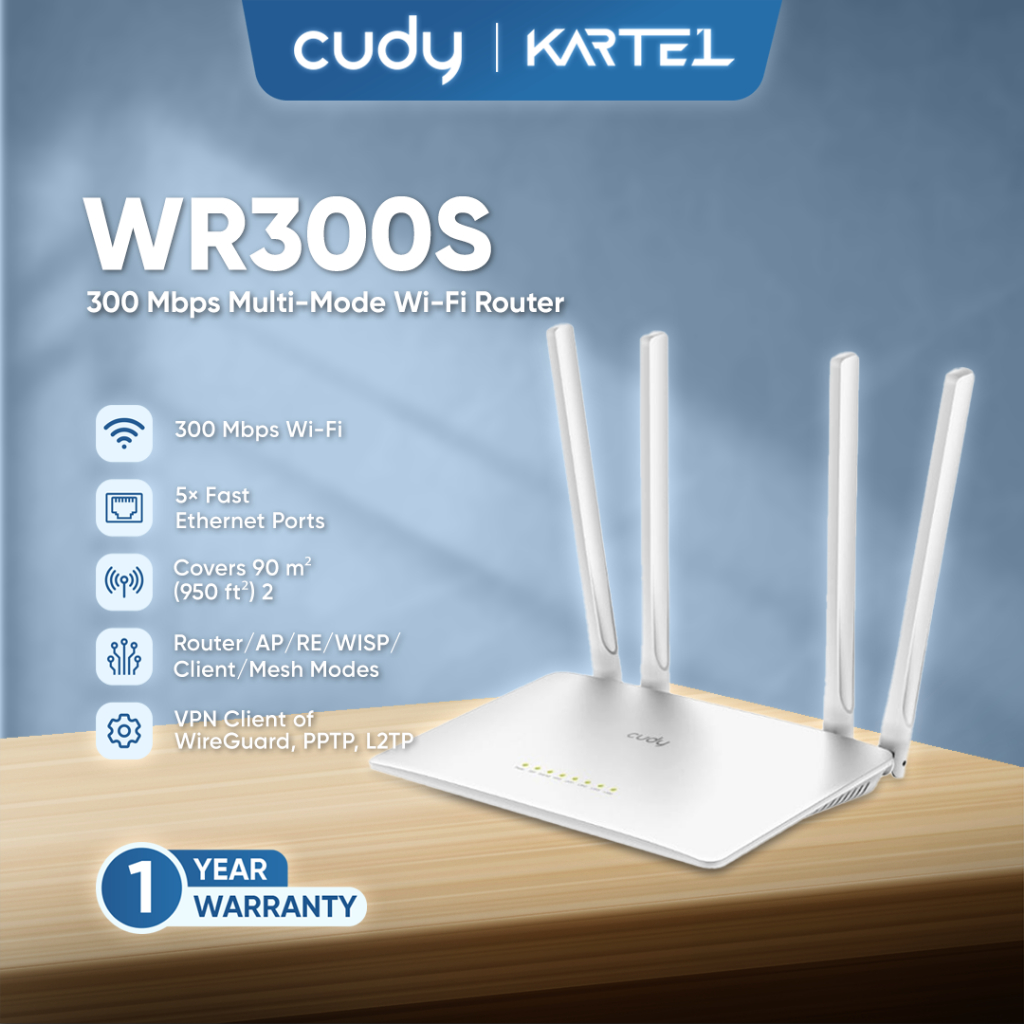 Cudy WR300S 300 Mbps Multi-Mode Wi-Fi Router | Shopee Philippines