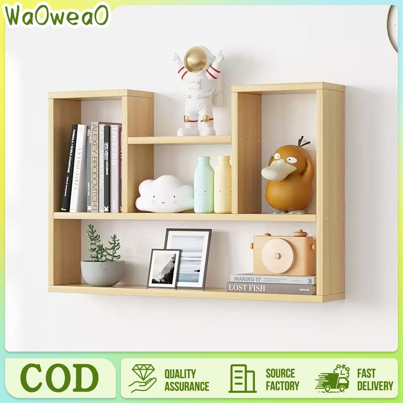 DIY Wooden Hanging Wall Shelf - Simple Style | Decoration Display Rack ...
