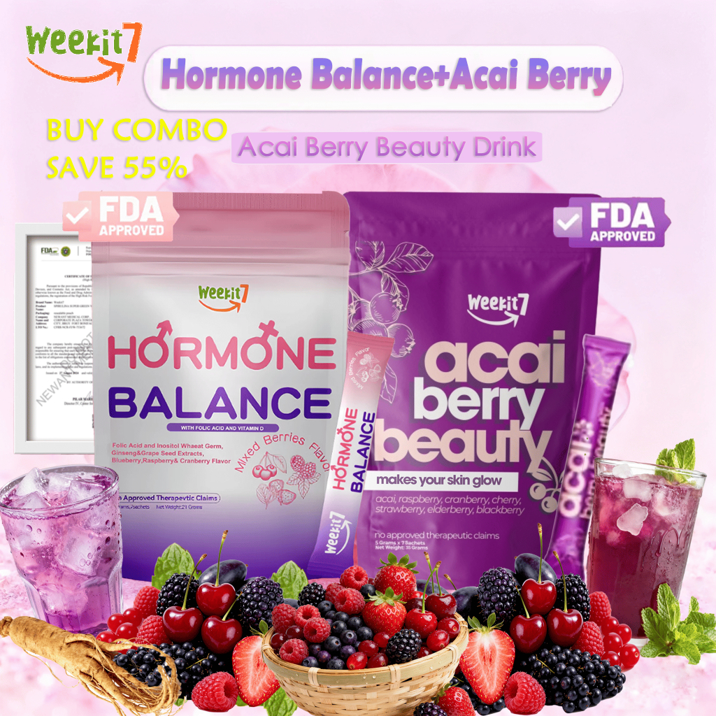 【FDA】Weekit7 Acai Berry Powder,Hormone Balance,Combo,Sleep Supplement ...