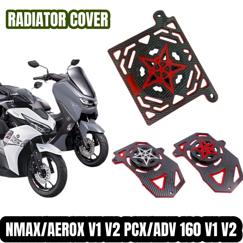 RADIATOR COVER SPINNER STAR - CARBON SERIES for Nmax/Aerox V1&v2/click ...