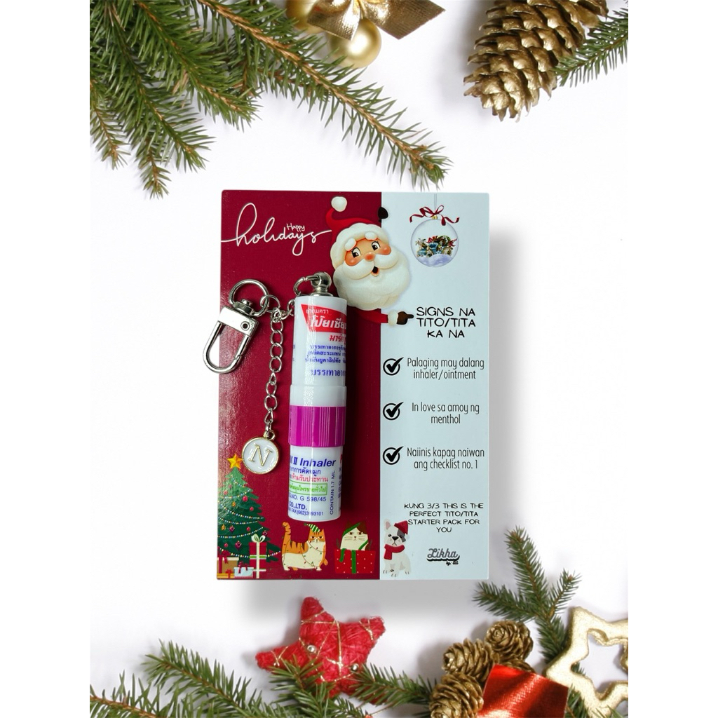 CHRISTMAS EDITION - KEYCHAIN POY-SIAN INHALER WITH CIRCLE LETTER 100% ...