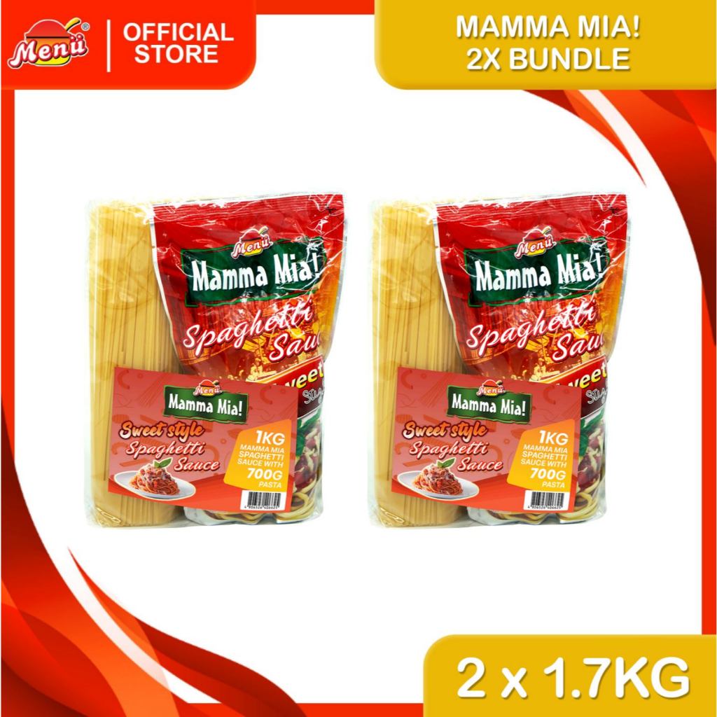 Menu Mamma Mia 1kg Spaghetti Sauce with 700g Pasta 2X Promo Pack ...