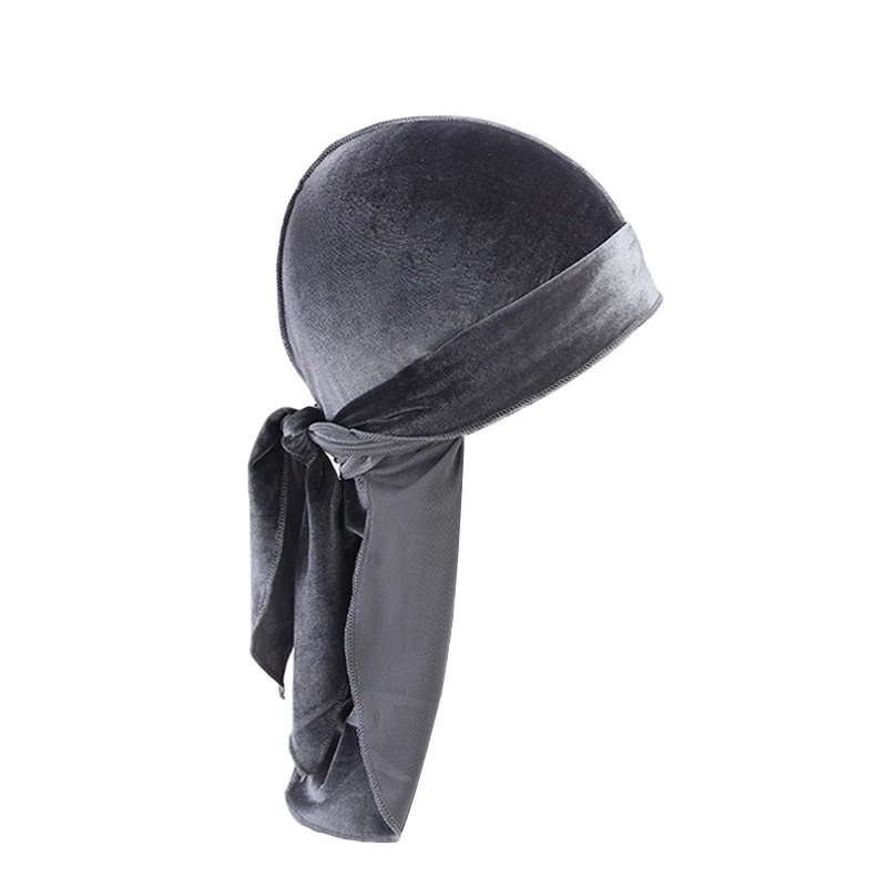 capless Swag Pirate Hat Silky Durags for Men Women Headwrap Velvet ...