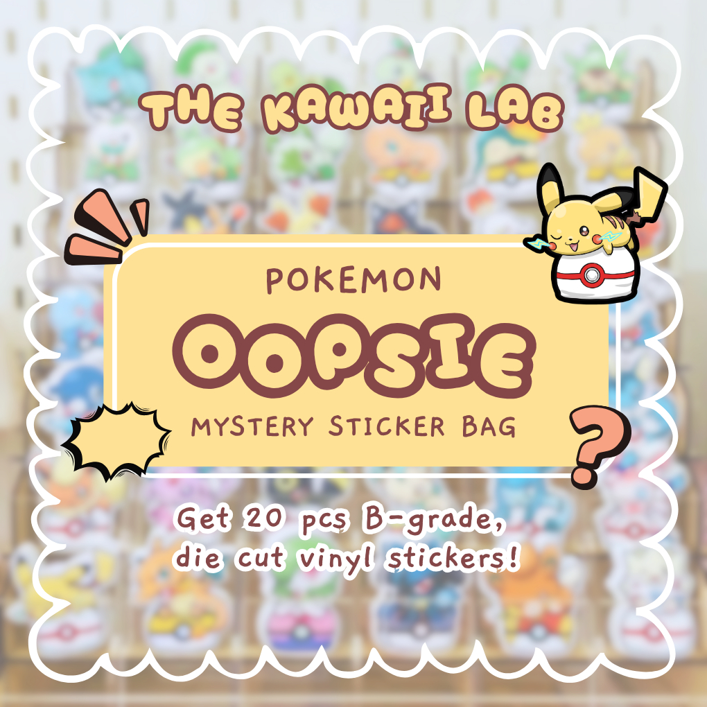 Pokemon Stickers Oopsie Bag | 20 pcs random b-grade die cut stickers ...