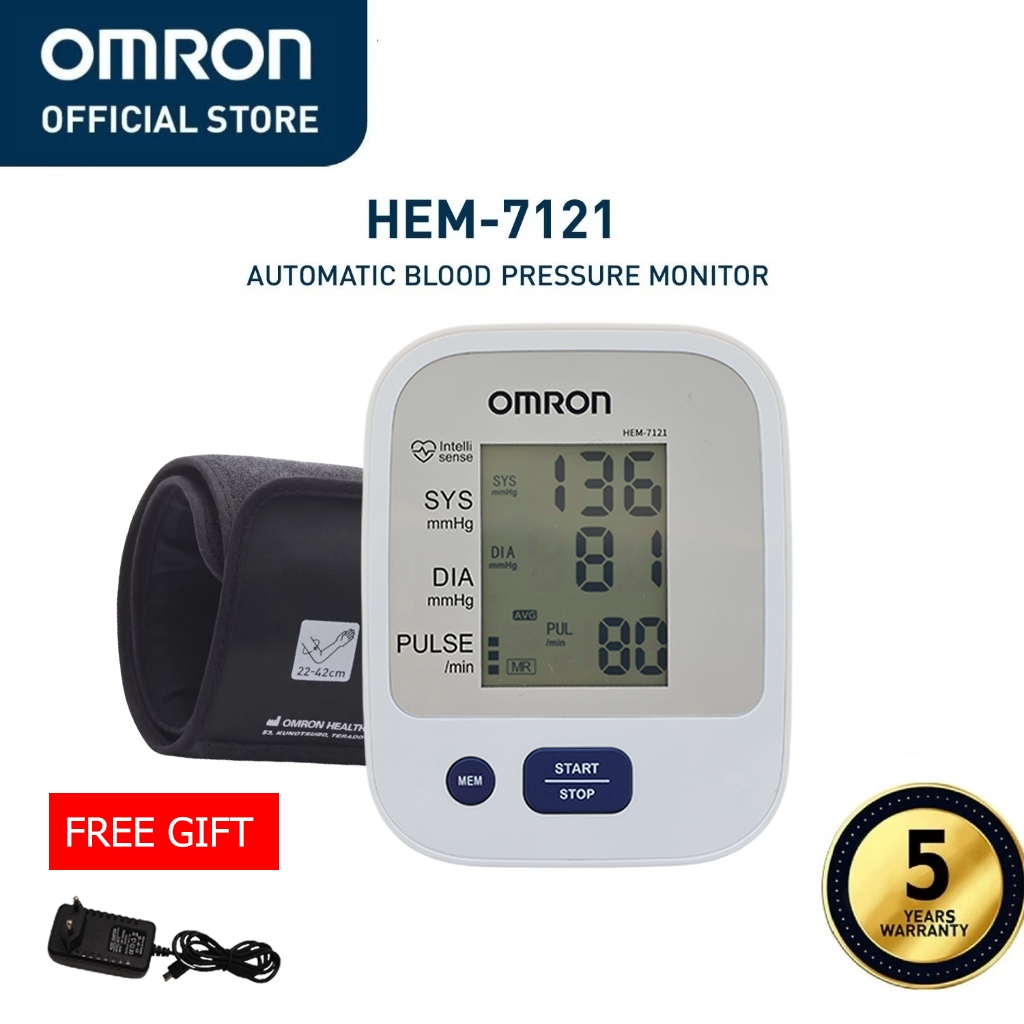 Omron blood pressure HEM-7121 digital bp monitor with charger digital sphygmomanometer original ...