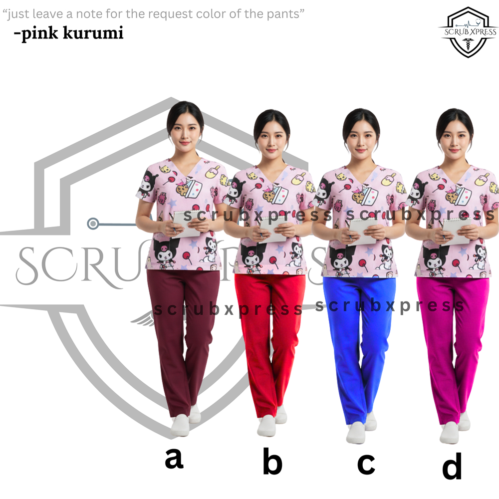 Scrubxpress Korean Cotton Printed Scrub Suit Blouse with Full Garter ...