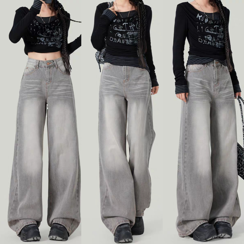 Wide Leg Jeans for women Jeans Swagger Style Denim Maong Pants for ...