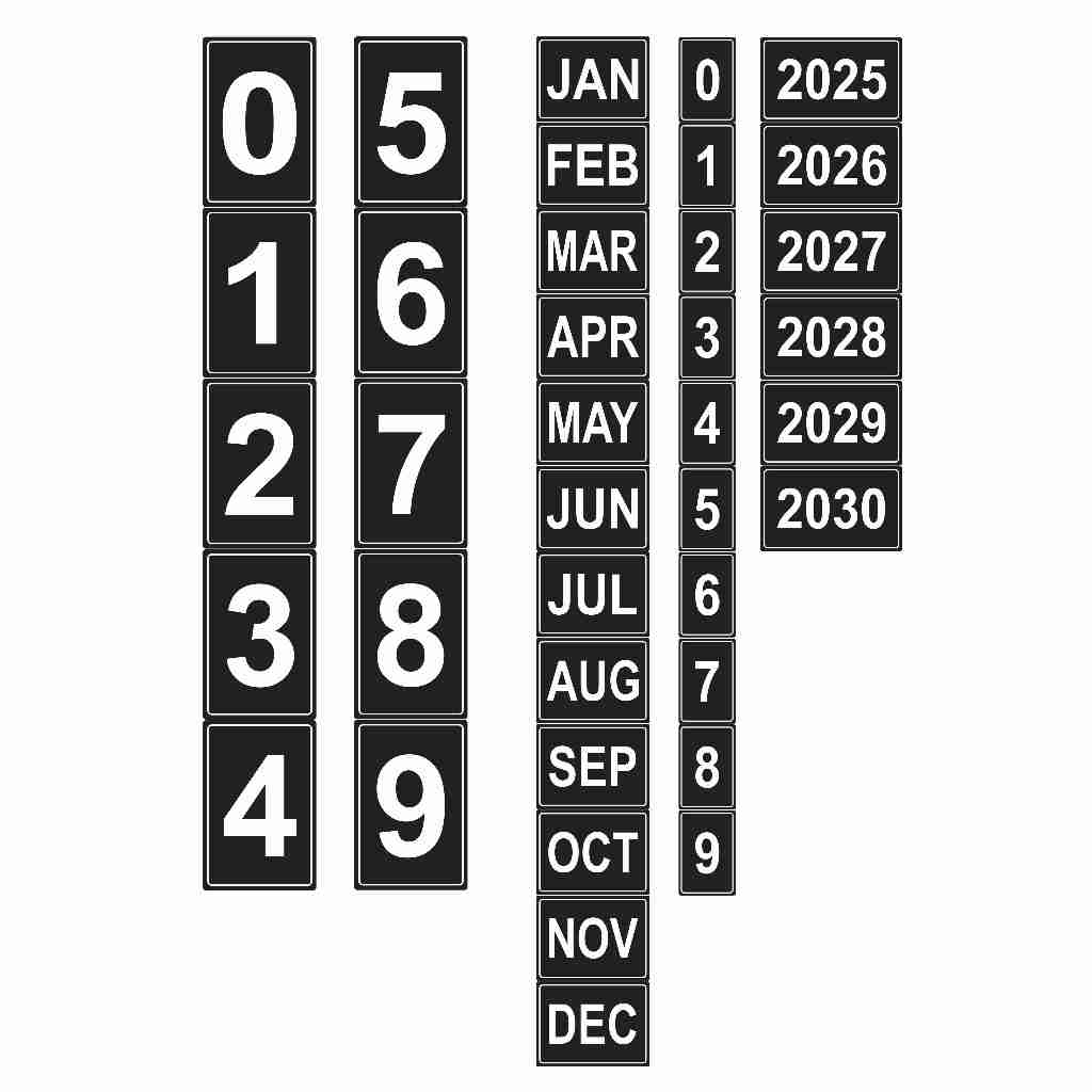 SIGNAGE - NUMBERS FOR CHART SIGN - PVC PLASTIC MATERIAL SIGNAGE ...