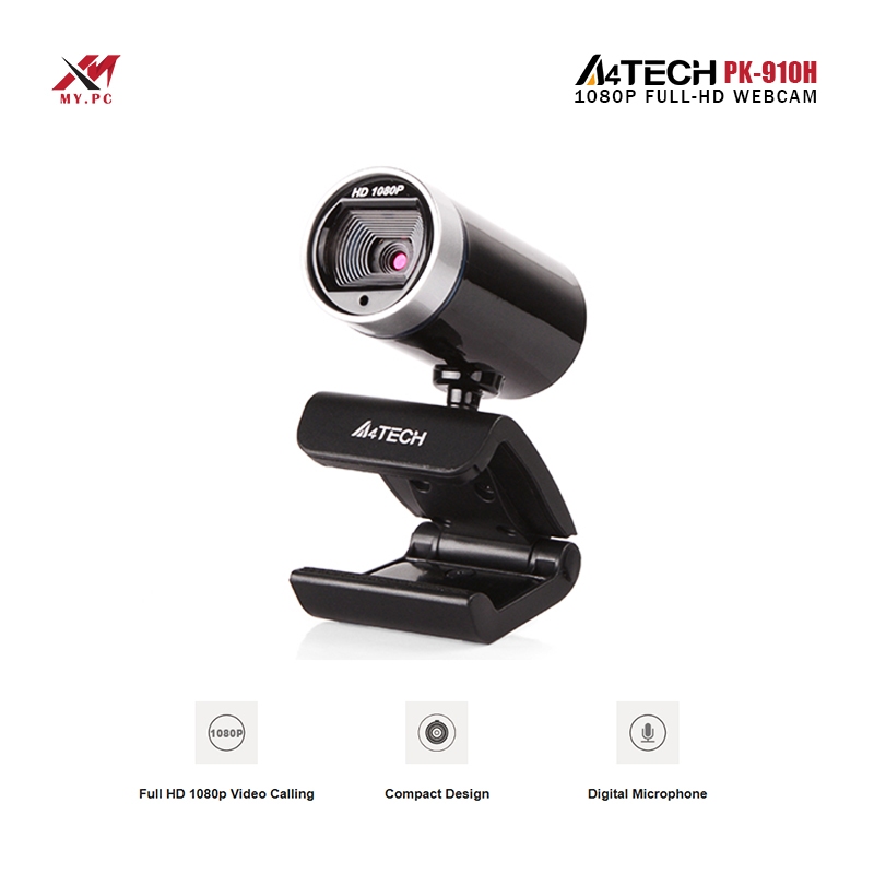 A4Tech PK-910H 1080p Full-HD Compact Design Built-in Microphone Webcam ...