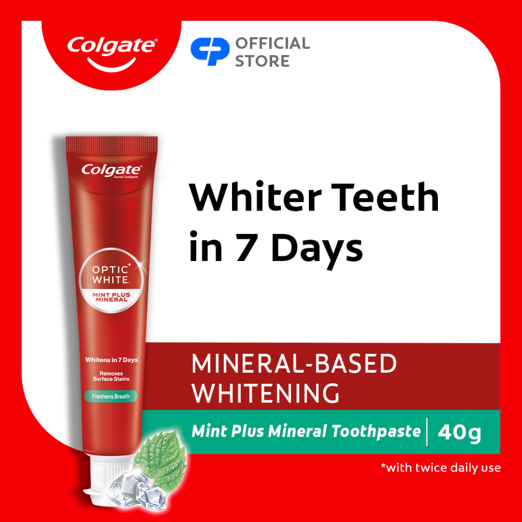 Colgate Optic White Sparkling Mint Whitening Fluoride Toothpaste 40g ...