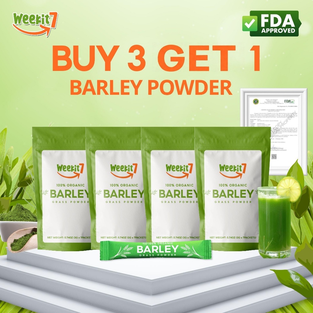 【BUY 3 GET 1】Weekit7 Barley Grass Slimming Tea Healthy Detox organic ...
