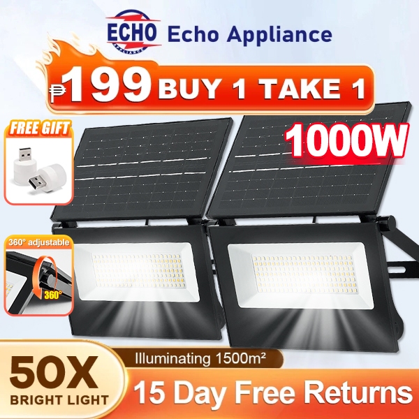 Solar Light 1000W LED Outdoor Waterproof IP67 BUY1 TAKE1 Foldable solar ...