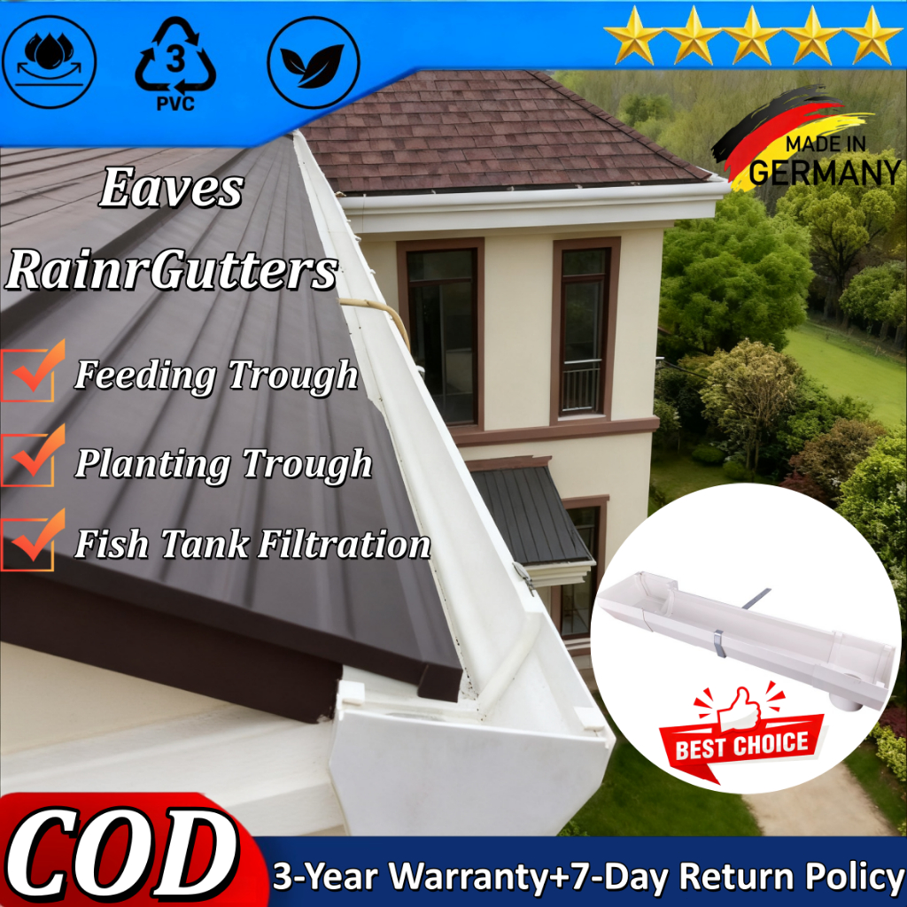 Plastic Roof Gutter Water Guide Channel DIY Installation Self-Built ...