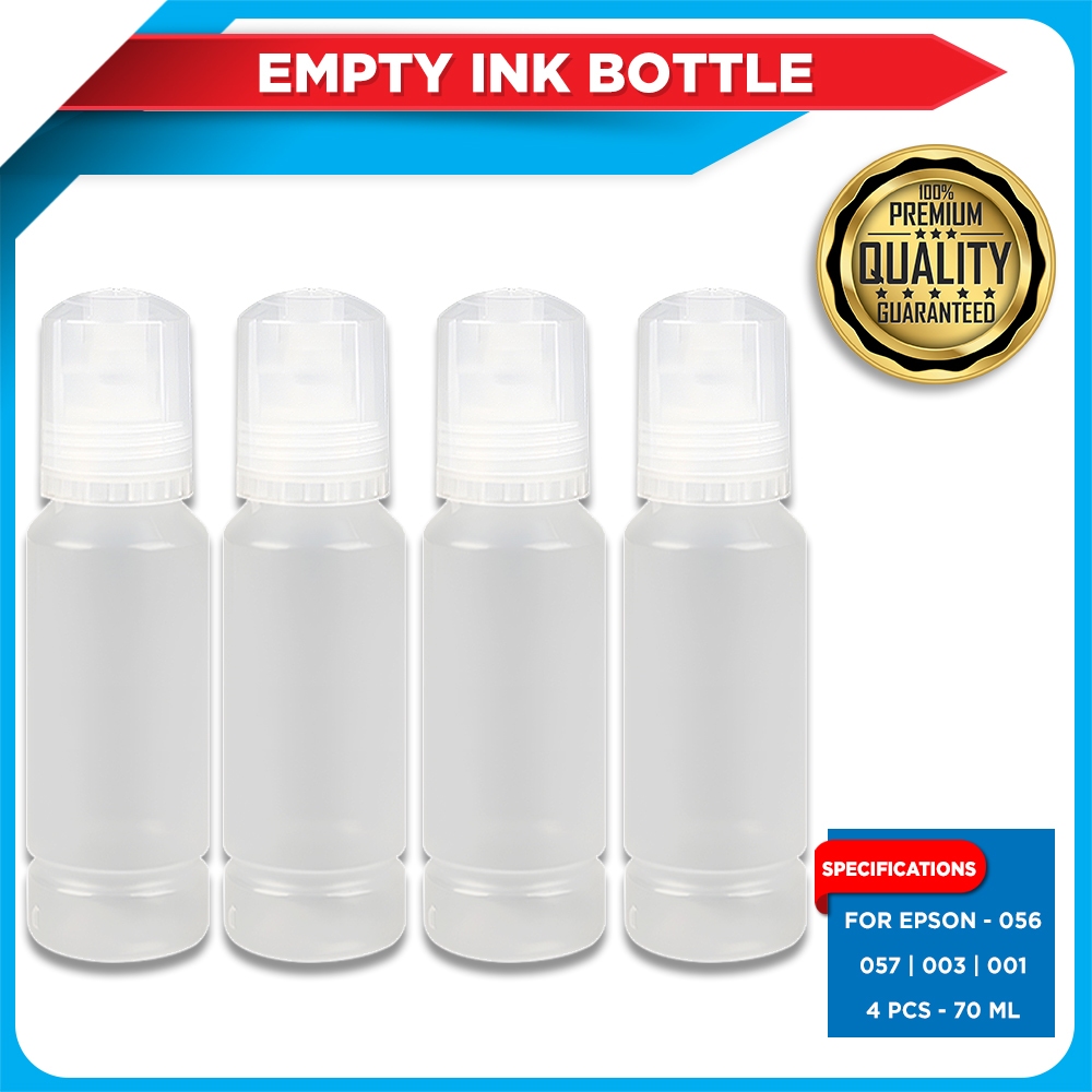 Empty Ink Bottle 70 mL for EPSON 056, 057, 003, and 001 (4pcs) | Shopee ...